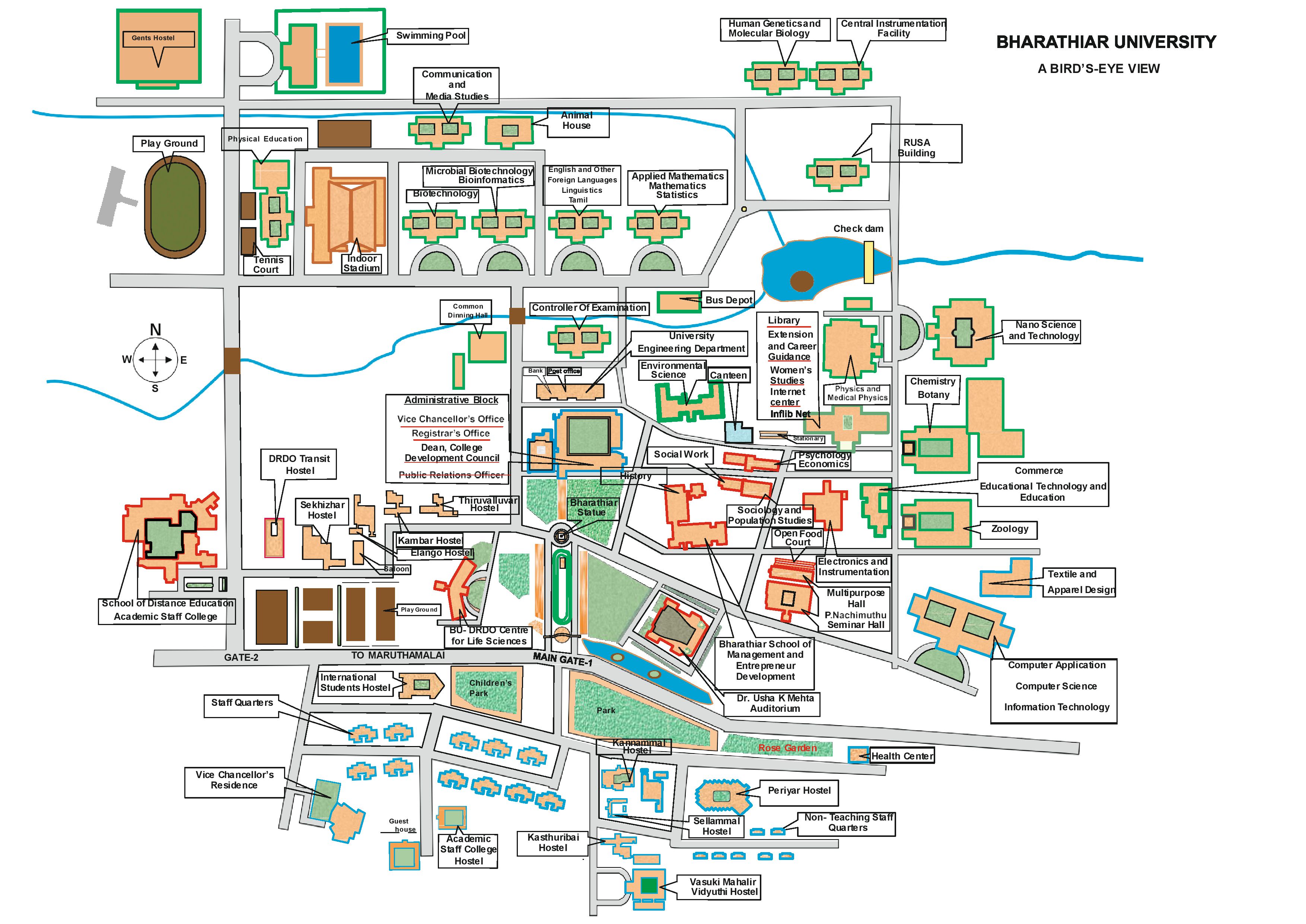 University Map | Bharathiar University